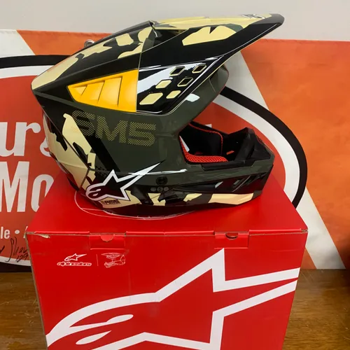 Alpinestars SM5 Helmet Size Large, Sand/Tangerine/Camo Colorway | MX Locker