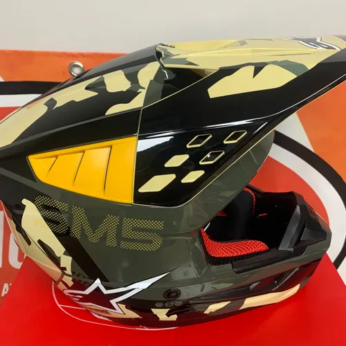 Alpinestars SM5 Helmet Size Large, Sand/Tangerine/Camo Colorway | MX Locker