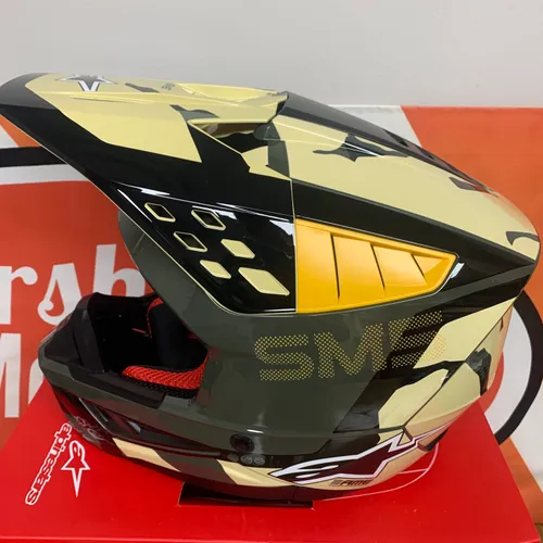 Alpinestars SM5 Helmet Size Large, Sand/Tangerine/Camo Colorway | MX Locker