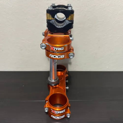 Xtrig Rocs Triple Clamps W/ Bar Mounts 16-24 KTM Orange Clamp Set 48mm Forks SX