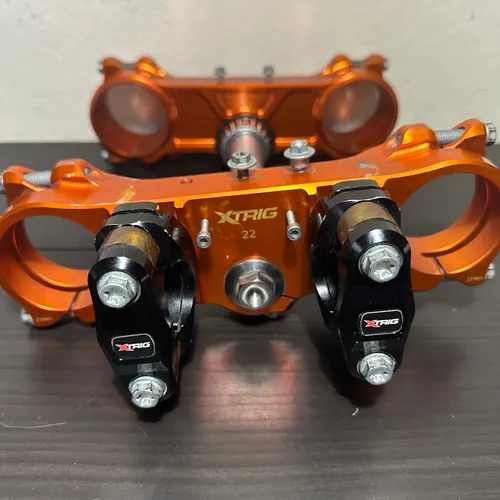 Xtrig Rocs Triple Clamps W/ Bar Mounts 16-24 KTM Orange Clamp Set 48mm ...