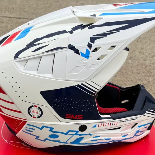 Alpinestars SM5 Action Helmet - White/Cyan/Black