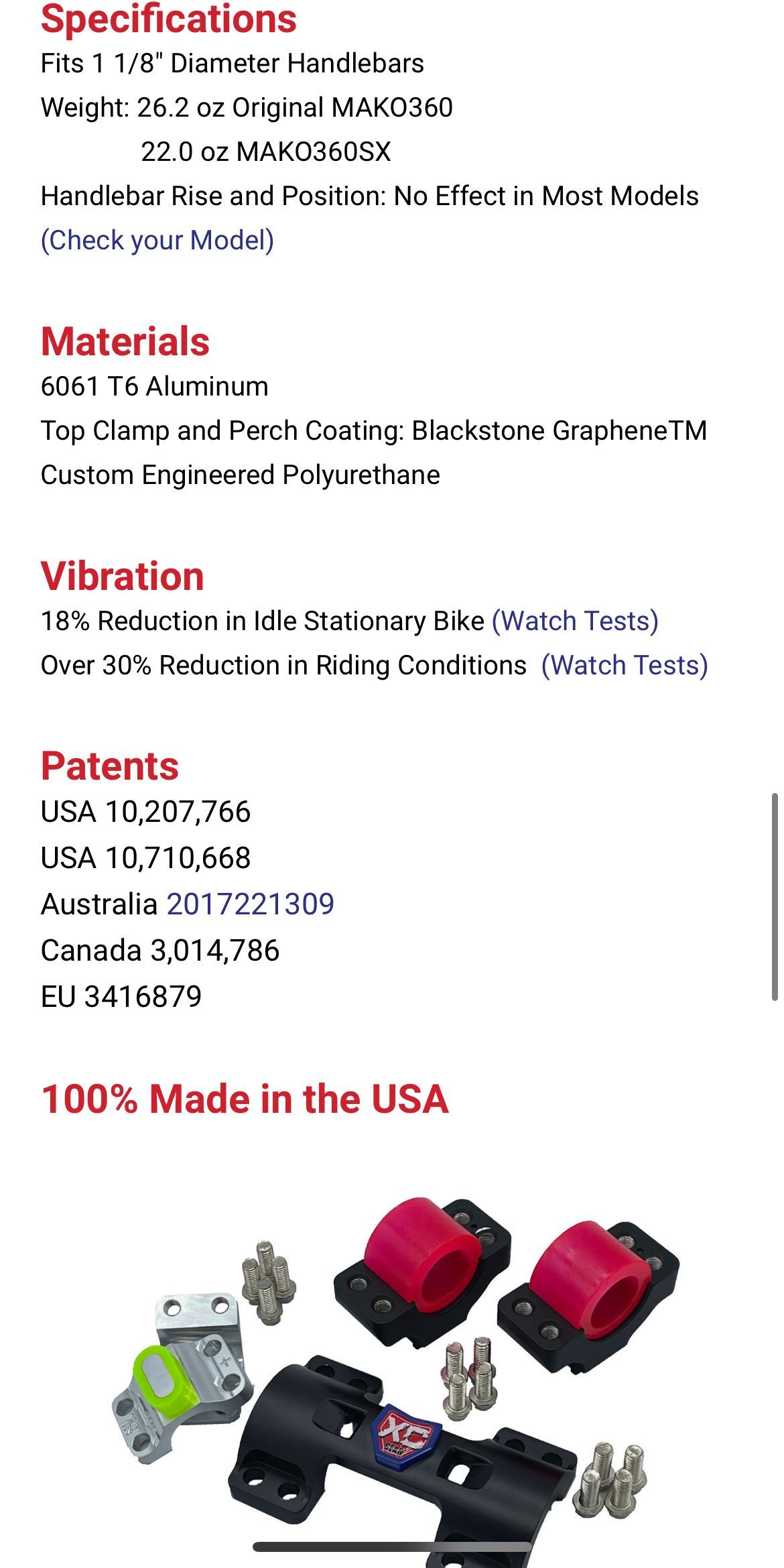 XC gear - Mako 360 handlebar Mounts